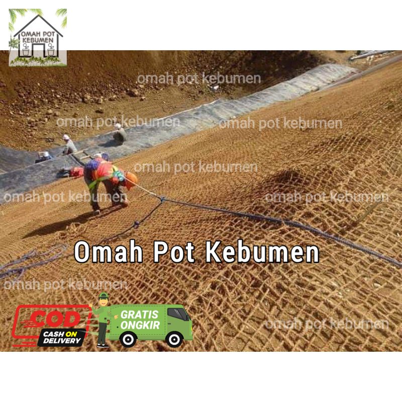Jual 1 x 10 meter cocomesh hydroseeding jaring sabut kelapa coconet ...