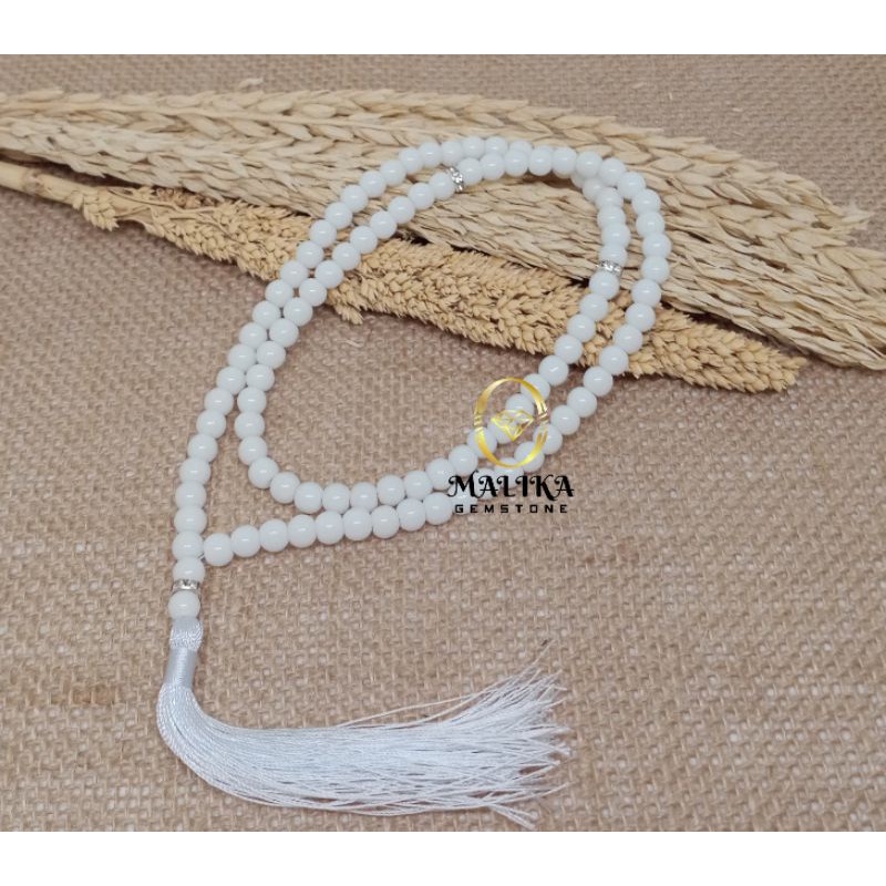 Jual TASBIH 99 BUTIR BATU NATURAL GIOK PUTIH 6 MM | Shopee Indonesia