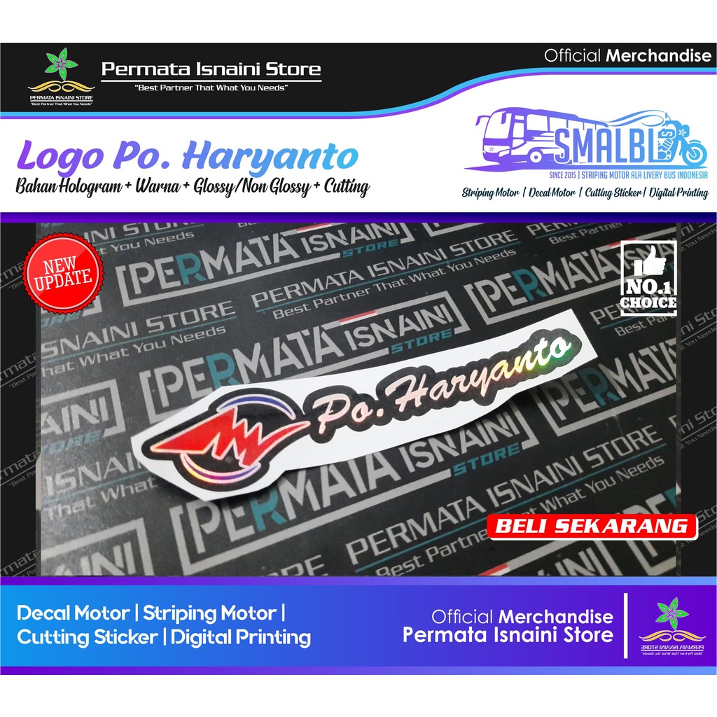 Jual Sticker Hologram Logo Po Haryanto Bus HR ala Bismania by PIS ...