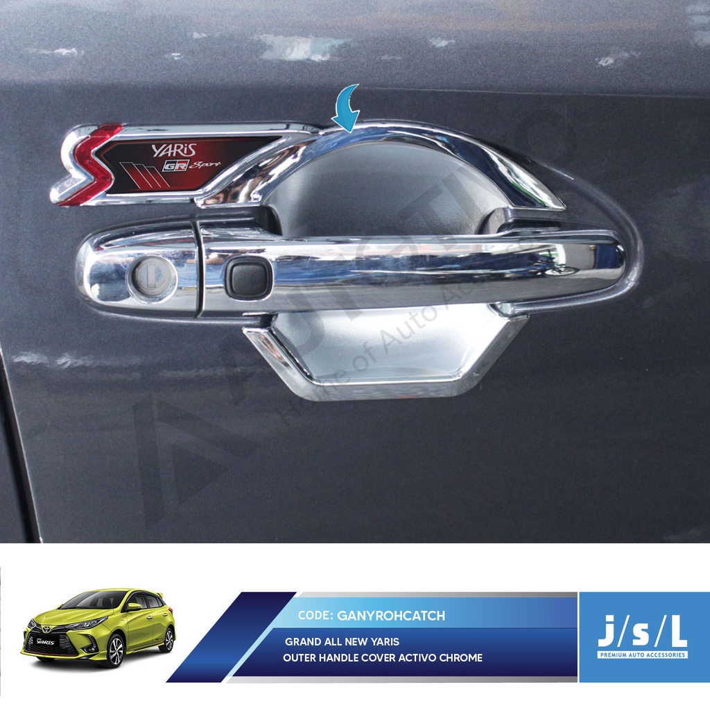 Jual JSL Mangkok Pintu Grand All New Yaris Outer Handle Cover Activo Chrome | Shopee Indonesia