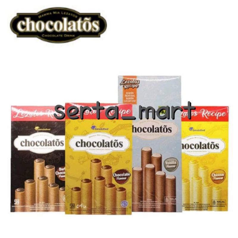 Jual Chocolatos Wafer Roll Long 20pcs x 16gr - Classic / Cheese / Dark ...