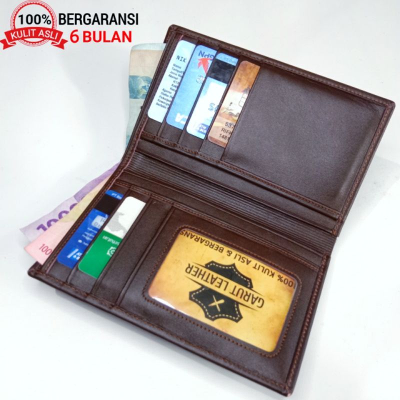 Jual Dompet Kulit Pria 3/4 100% ORIGINAL Kulit Asli Tanpa Slot Tengah ...