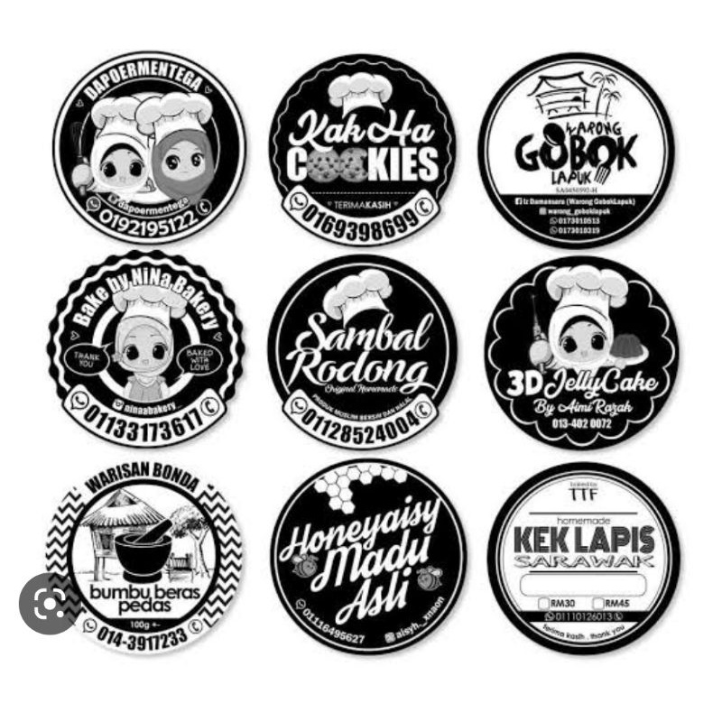 Jual cetak stiker label hitam putih A3+ | Shopee Indonesia