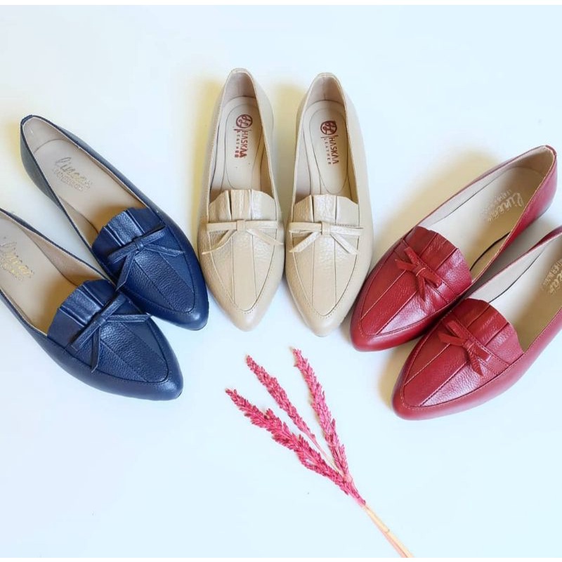 Jual Sepatu Kulit Lancip - Pita Series | Shopee Indonesia