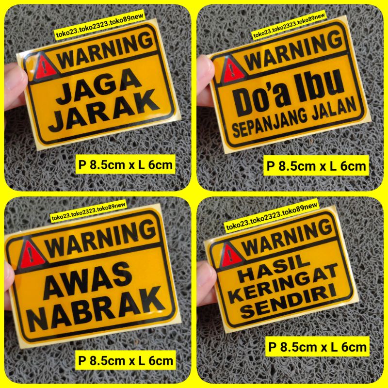 Jual STIKER CUTTING MOTOR STIKER KATA KATA WARNING | Shopee Indonesia