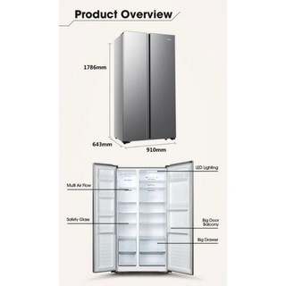 Jual HISENSE Kulkas 2 Pintu Side by Side [564L] RS660N4IGN - Silver ...