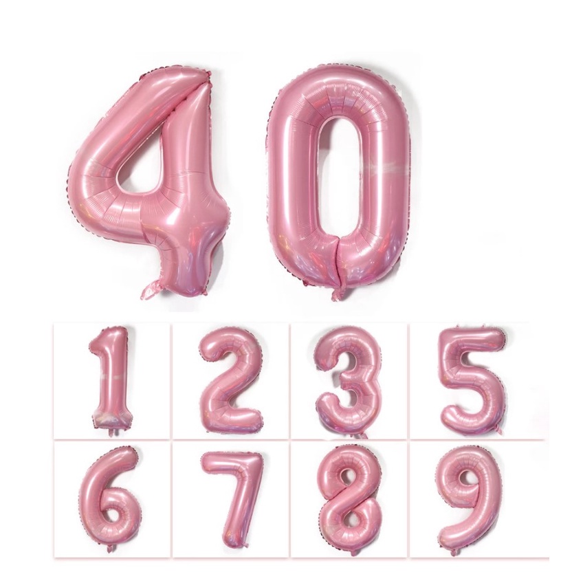 Jual Balon Angka Pink Pastel 100cm | Shopee Indonesia