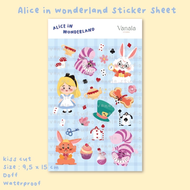 Jual Alice in Wonderland Sticker Set / Sticker Sheet Alice in ...