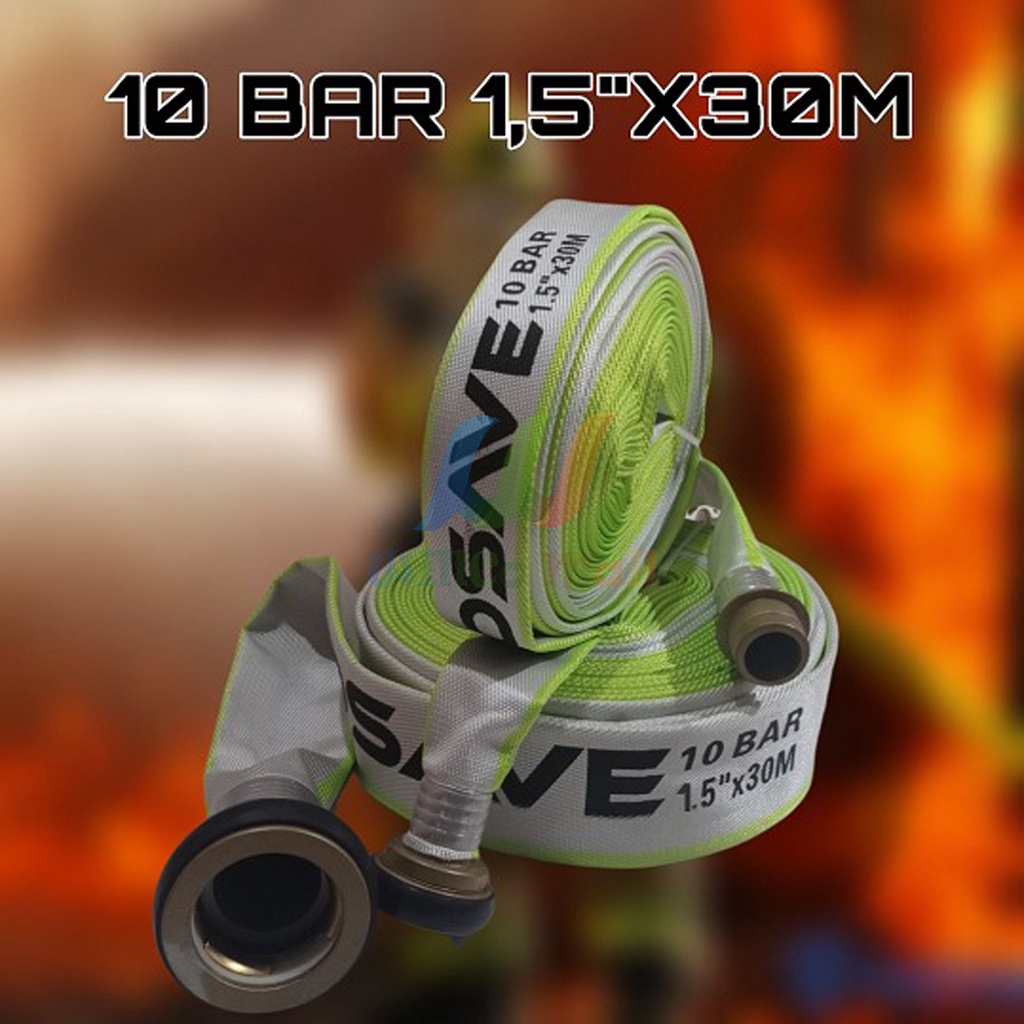 Jual FIREHOSE Selang Hydrant Pemadam 10 bar 1.5" x 30 Meter Coupling ...