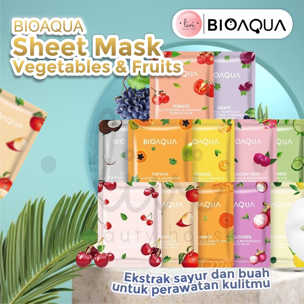 Jual LIVI - BIOAQUA Sheet Mask 25g(NEW VARIAN) | Natural Skin Care Mask Masker / Memutihkan ...