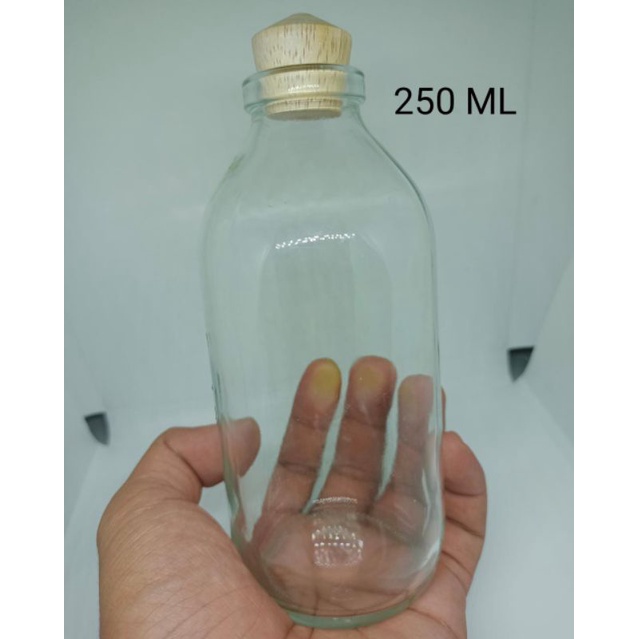 Jual BOTOL KACA TUTUP KAYU 50ml 100ml 250ml BOTOL ASI || BOTOL JUS ...