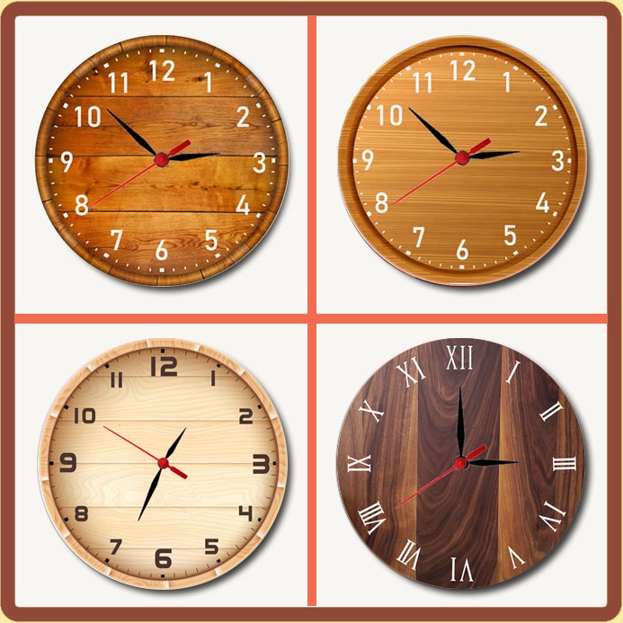 Jual Jam dinding Ruang Tamu Kamar Rumah Modern Tema Kayu Natural ...