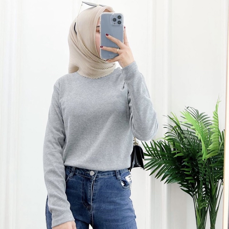 Jual KAOS IMPORT RIB WAFER PANJANG / GROSIR KAOS By fanissa | Shopee ...