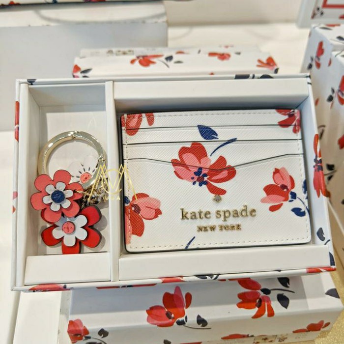 Jual ```````] KATE SPADE BOXED CARD HOLDER & KEYFOB SET KS0502 | Shopee ...