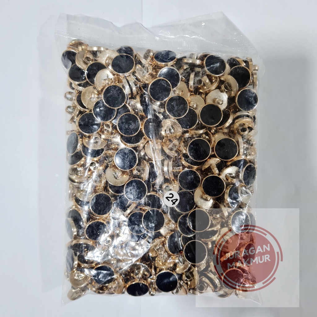 Jual [400pcs] Kancing Jamur Datar Hitam Ukuran 13mm 15mm 18mm 20mm ...