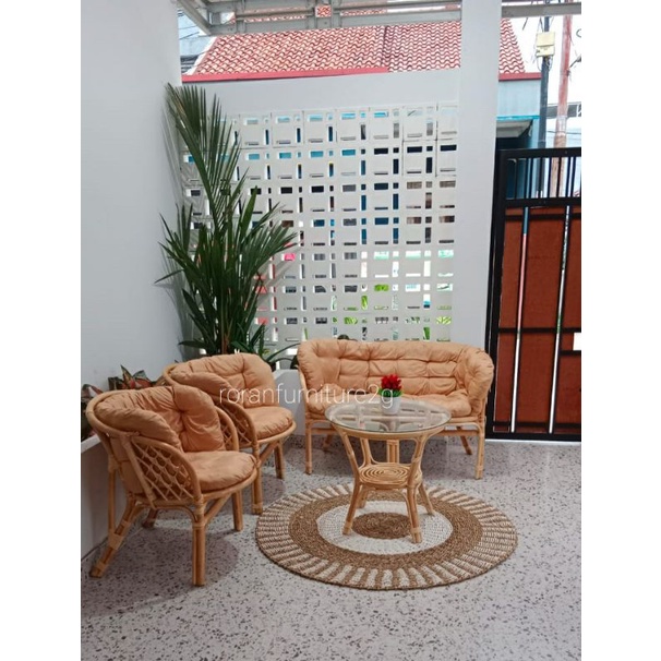 Jual KURSI BANGKU ROTAN BAHAMA AESTETIK TERAS CAFE RESTORAN HOTEL RUANG ...