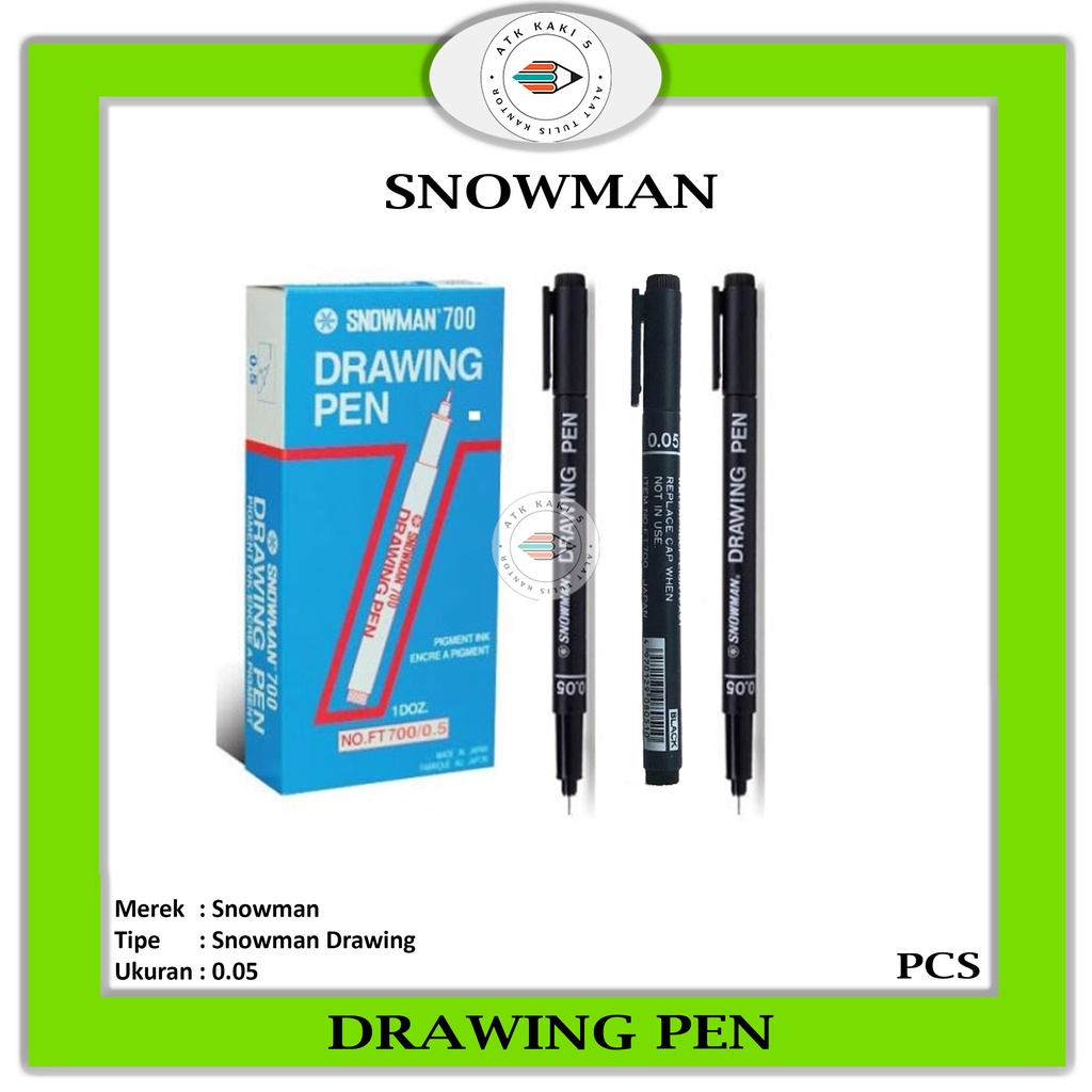 Jual SNOWMAN - Drawing Pen 700 0.05mm - Pcs | Shopee Indonesia