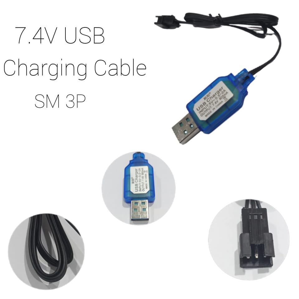 Jual Kabel Charger USB JST SM Charger Baterai MN99S MN98 3 Pin 7.4V ...