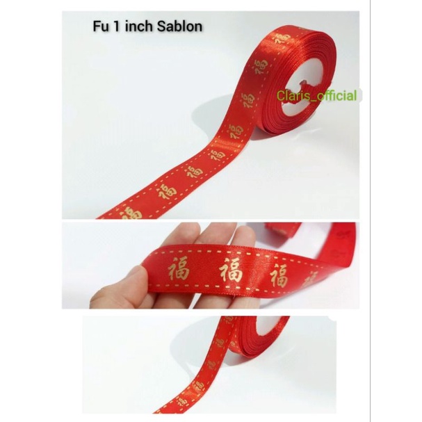 Jual Pita imlek Fu/Hok (Berkah) Satin Merah List Emas | Shopee Indonesia