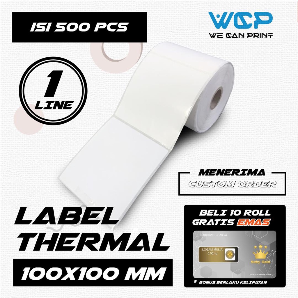 Jual [ 500 PCS ] Label Sticker Printer Barcode Thermal 100x100 mm ...
