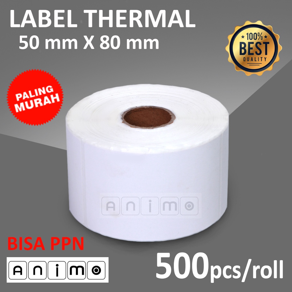 Jual LABEL THERMAL 50 X 80 MM - STIKER THERMAL - RESI BARCODE 50 X 80 ...