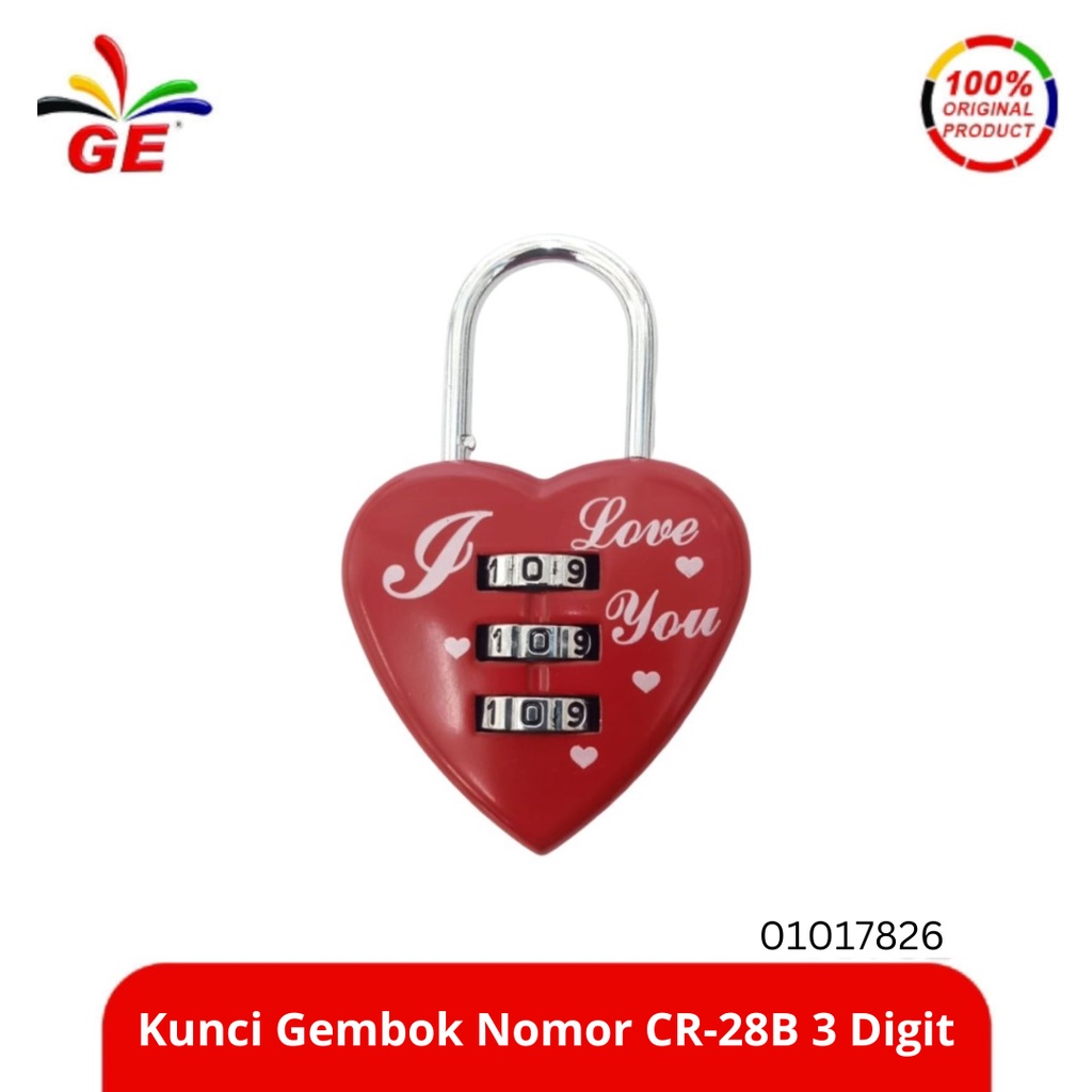 Jual GE - Kunci Gembok Nomor CR-28B 3 Digit 01017826 | Shopee Indonesia