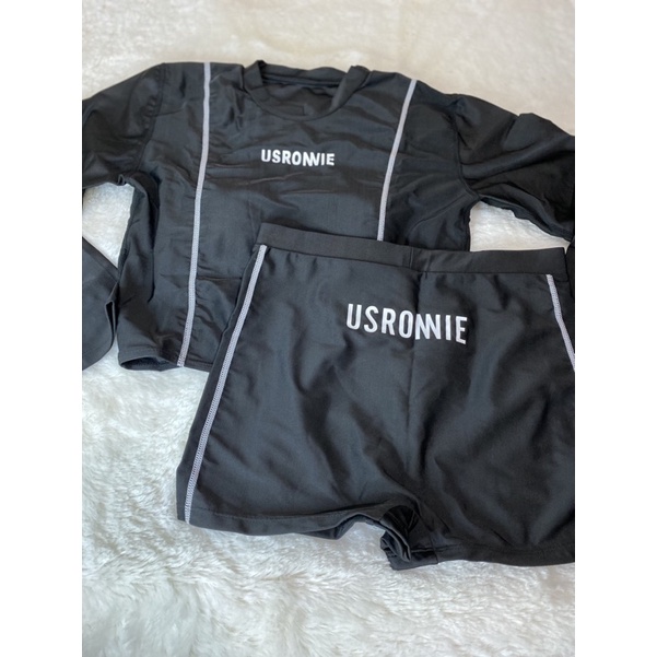 Jual BAJU RENANG BAHAN PARASUT ADA CUP BRA WARNA HITAM PEKAT | Shopee ...