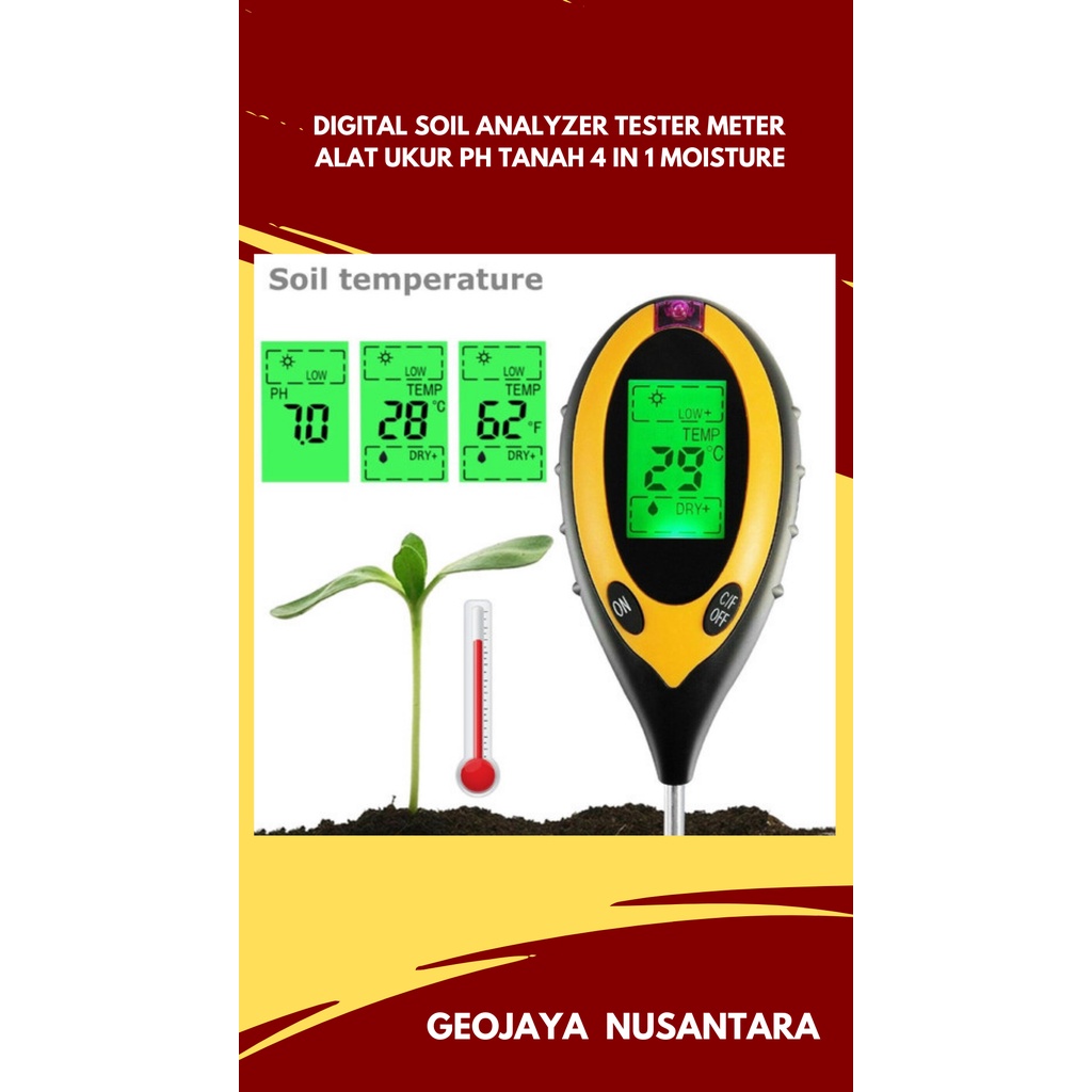 Jual Digital Soil Analyzer Tester Meter Alat Ukur pH Tanah 4 in 1 ...