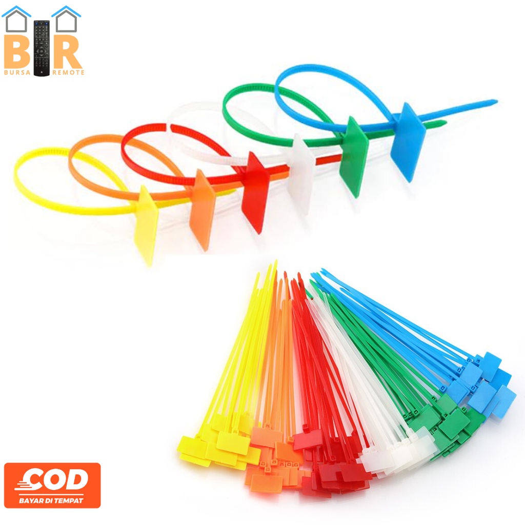 Jual Kabel Ties Cable Tie Pengikat With Marking 100MM Warna Warni ...