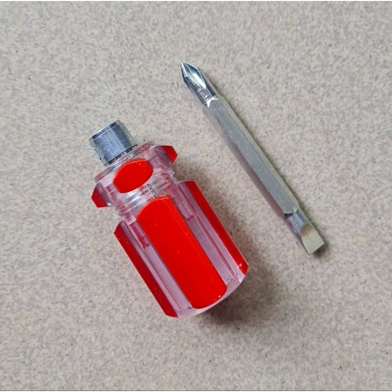 Jual Obeng Bolak Balik Cebol 1.5 INC Transparant Merah 7024B | Shopee ...