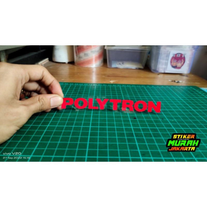Jual STIKER POLYTRON STICKER CUTTING TRANSPARAN LOGO DLL | Shopee Indonesia