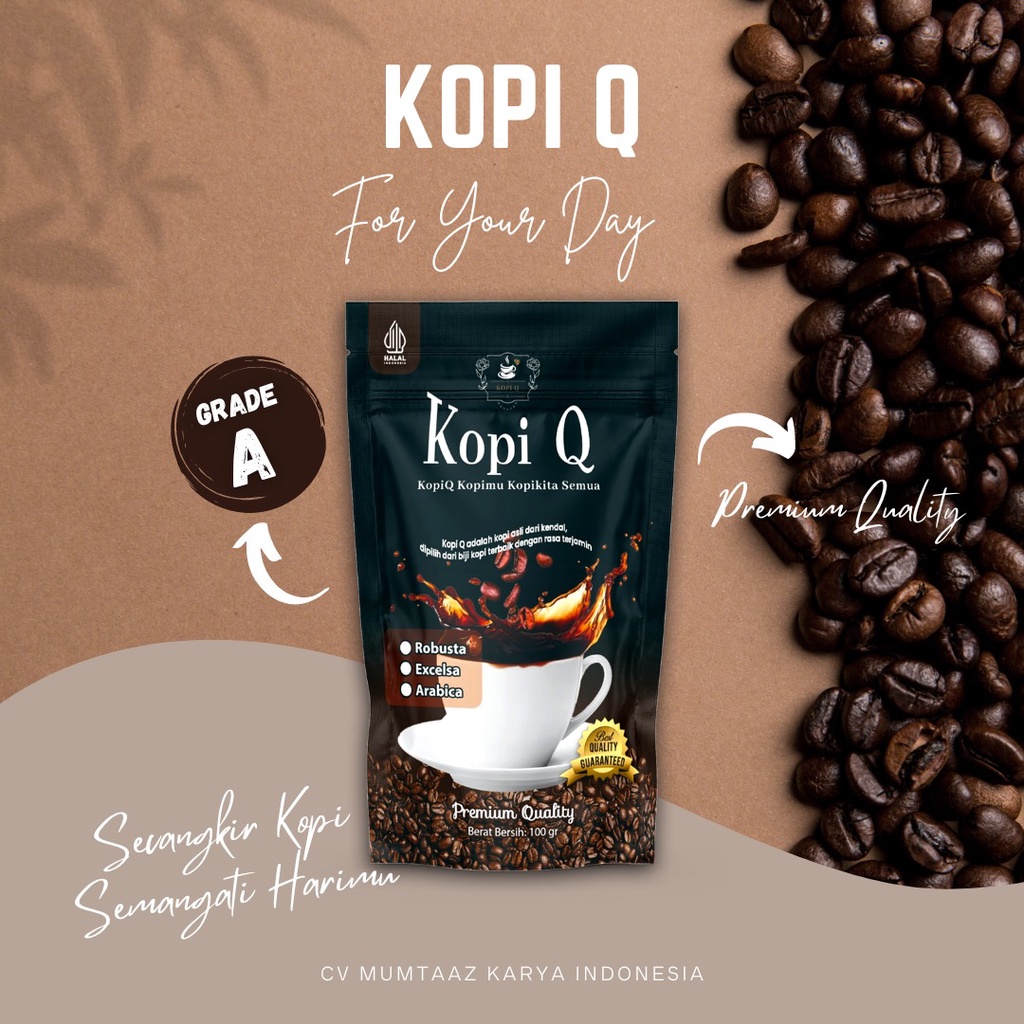 Jual KOPI Q KENDAL ARABICA/EXCELSA/ROBUSTA (100gr) | Shopee Indonesia