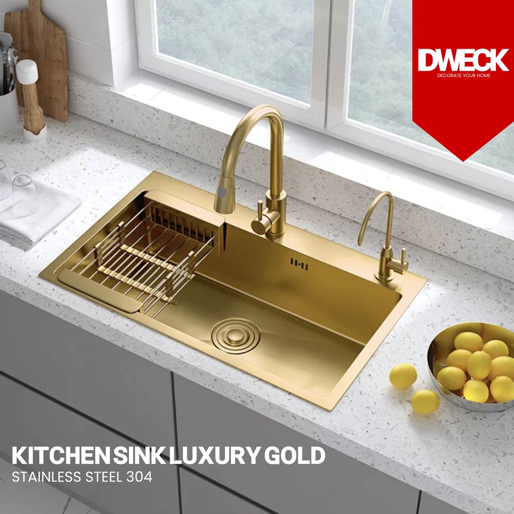 Jual DWECK - Kitchen Sink Gold Bak Cuci Piring Stainless Steel Kitchen ...