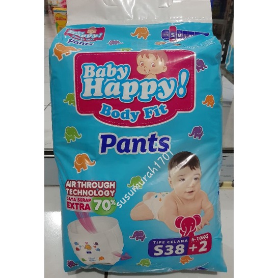 Jual BABY HAPPY Body Fit Pants S.38+2/ M32/ L28 / XL26 / XXL24 - SUSU MURAH | Shopee Indonesia