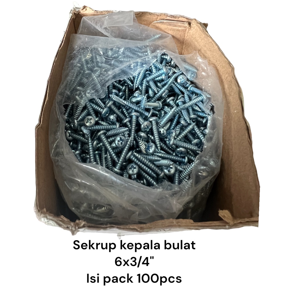 Jual B SC99 P+AB 6 x 3/4" ( panjang 2cm ) sekrup tapping Kepala bulat ...