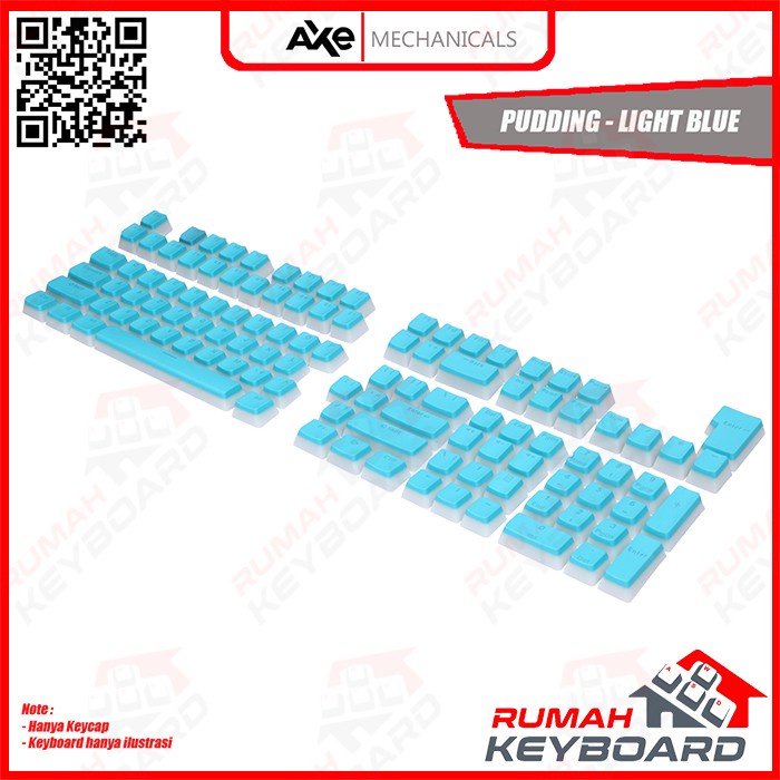 Jual KEYCAP - KEYCAPS - OEM - PUDDING SKY BLUE - PBT - RGB - SEE ...