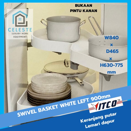 Jual VITCO Pull out Corner Swivel Basket / Rak Sudut Lemari Dapur/ Rak ...