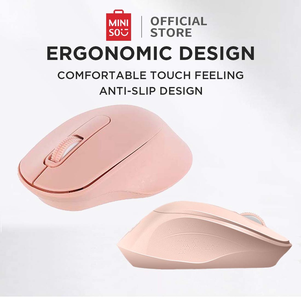 Jual MINISO Mouse Wirelss Kantor Diam Nirkabel Mouse Wireless dpi 1500 ...