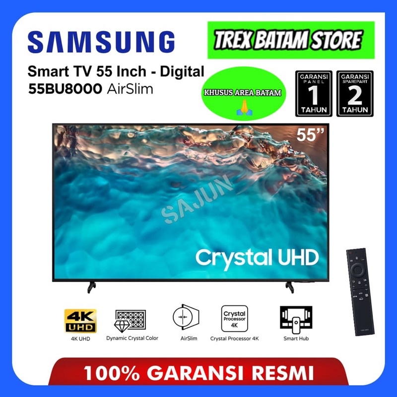 Jual SAMSUNG 55BU8000 SMART TV 55 INCH 4K CRYSTAL UHD (BATAM) | Shopee Indonesia