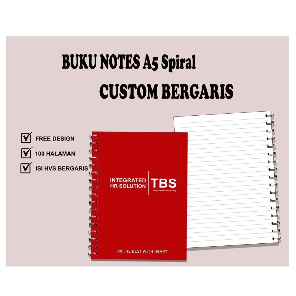 Jual Notes Custom Bergaris Block Note A5 Spiral 100 Halaman | Shopee ...
