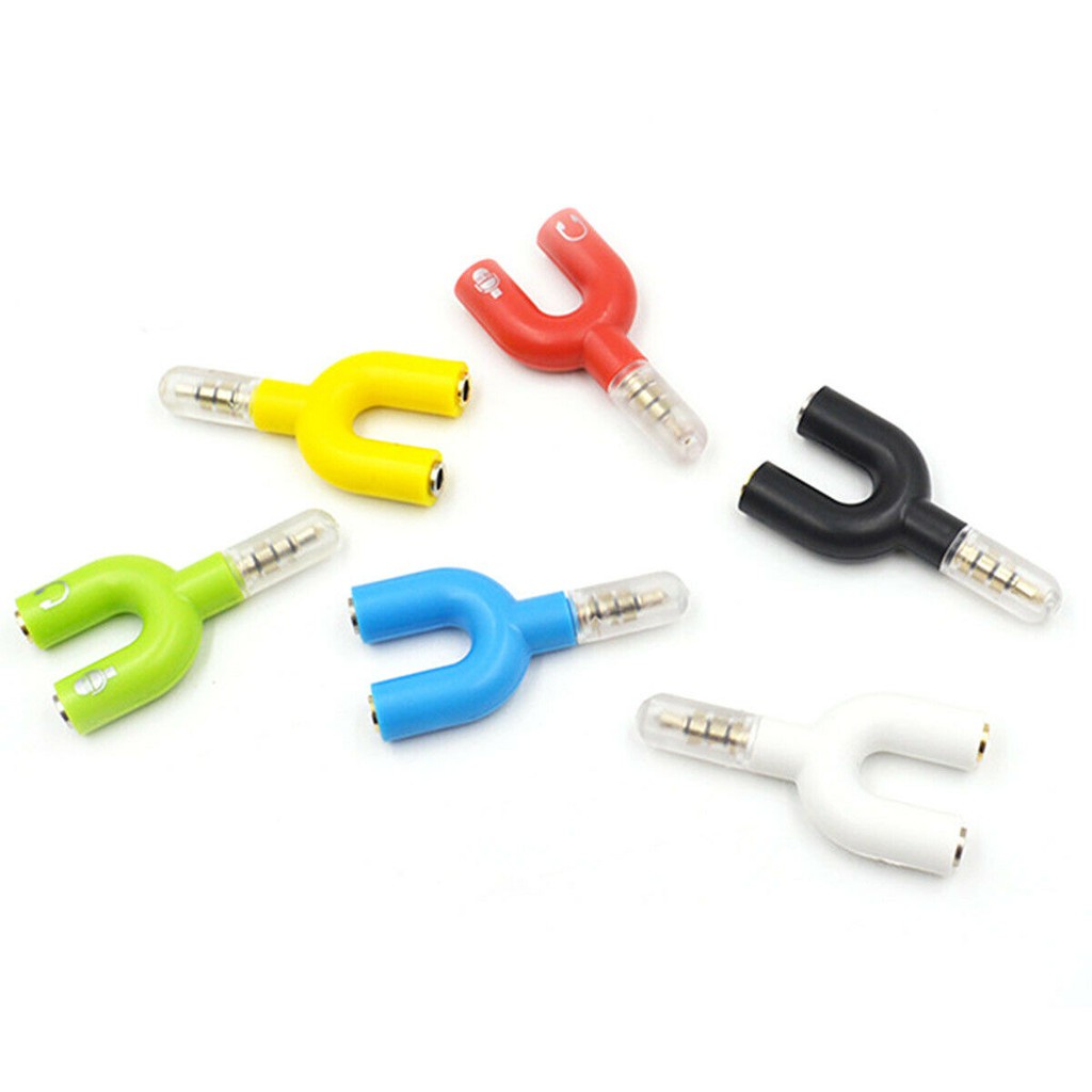 Jual AUDIO SPLITTER U SHAPE 2in1 Jack 3.5mm to Dual Female Headset ...