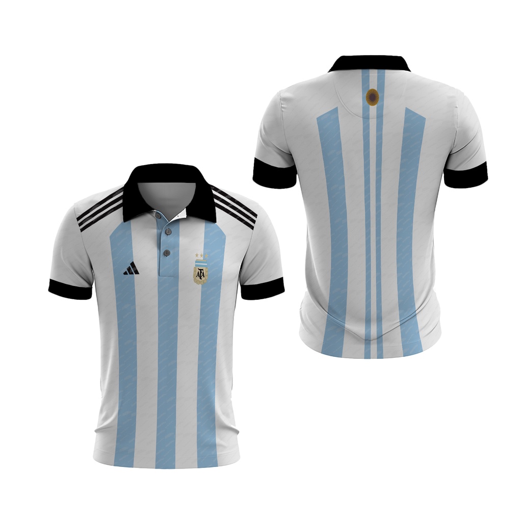 Jual TiniShop - Baju Kaos Polo Piala Dunia 2022 Argentina Bintang 3 ...