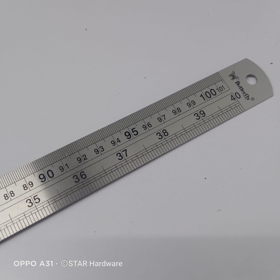 Jual Butterfly Mistar Besi 100 cm - 1 Meter Penggaris Belajar Kerja TEBAL | Shopee Indonesia