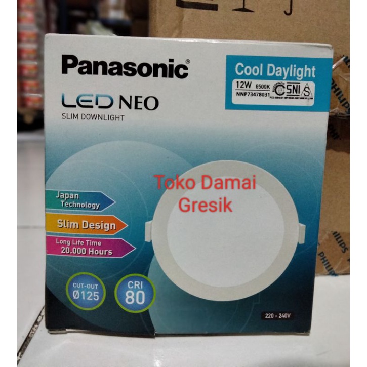Jual Lampu led downlight Inbow panasonic Neo slim 12 watt bulat - Putih | Shopee Indonesia