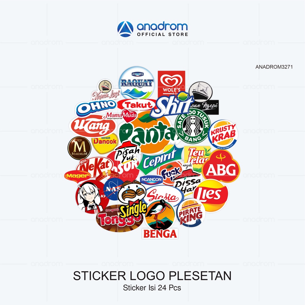 Jual Sticker Logo Plesetan I Sticker Isi 24 Pcs I Anadrom 3271 | Shopee ...