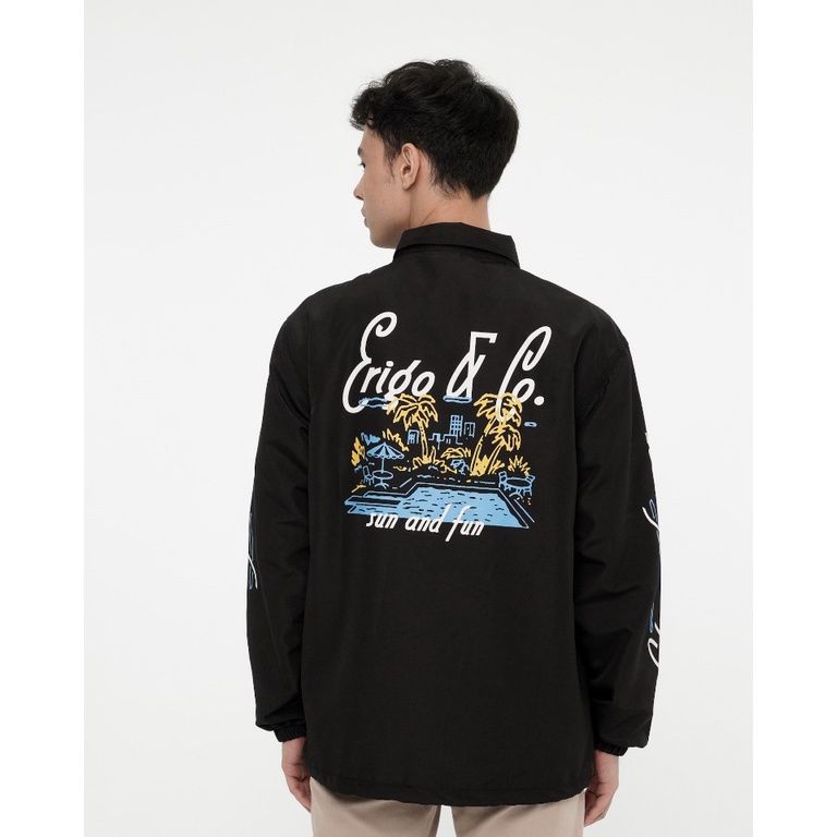 Jual Erigo Coach Jacket Summer Fling Black | Shopee Indonesia