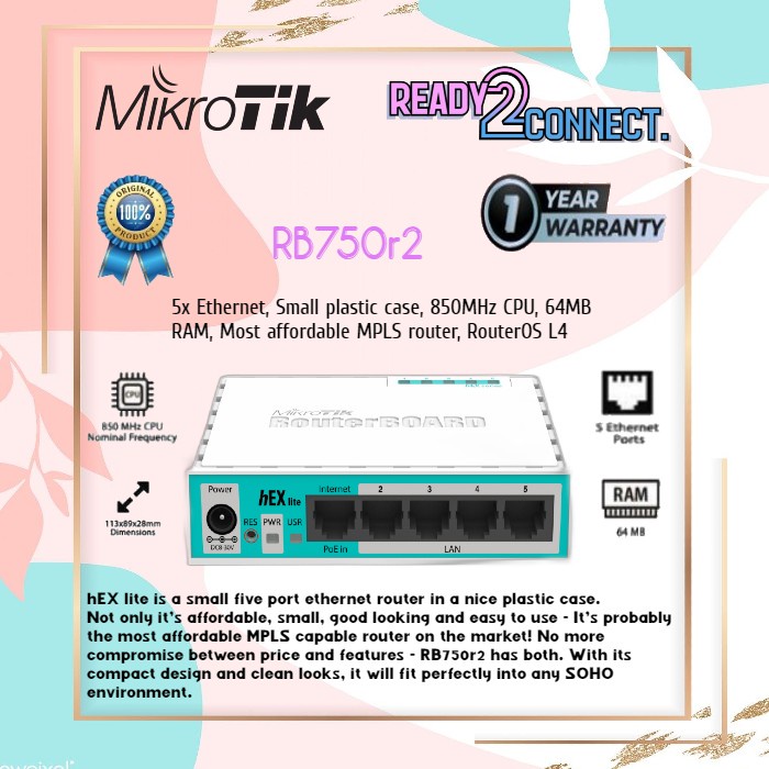 Jual MIKROTIK MK RB750R2 (Hex-lite) Routerboard 5port | Shopee Indonesia