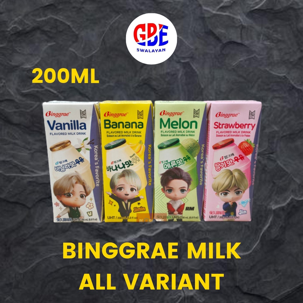Jual Binggrae Milk x BTS All Variant | Vanilla | Banana | Strawberry ...