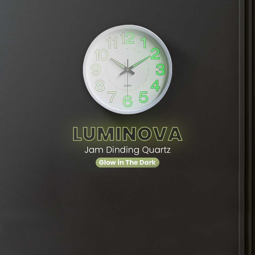 Jual LUMINOVA Jam Dinding Bulat Quartz Creative Glow in The Dark 30CM | Shopee Indonesia