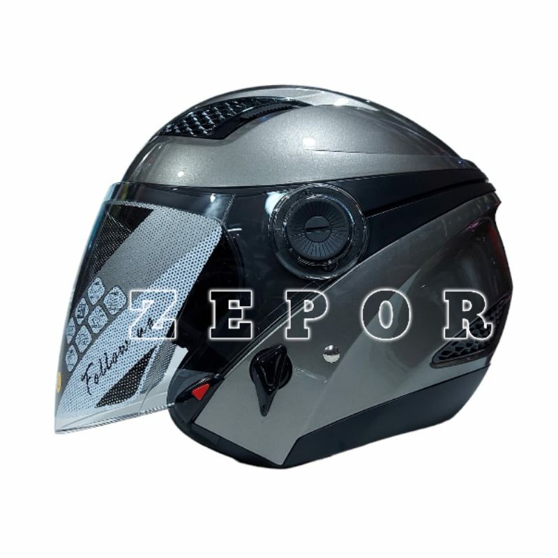 Jual Helm ZEUS ZS-610 Solid Dsil Double Visor Original SNI DOT Half ...